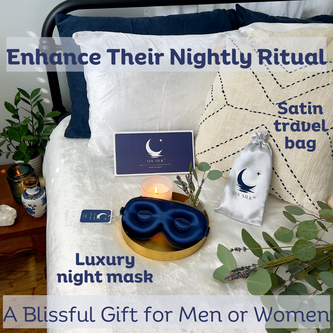 Sia Silk® Sleep Mask with extra deep eye cups for long lashes - Black ...